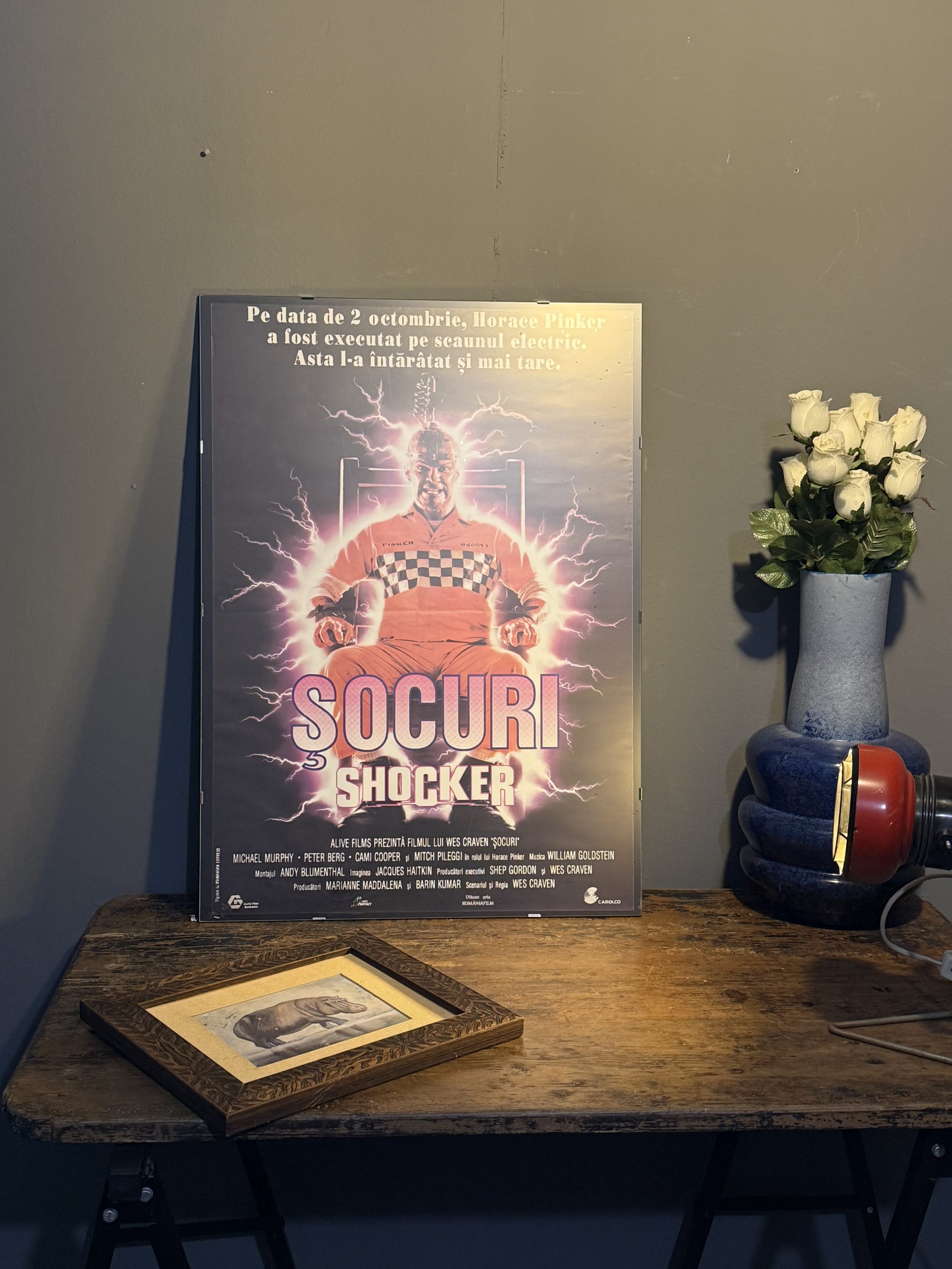 Poster original film horror „Șocuri” (Shocker), 1989 — Sertar Magic